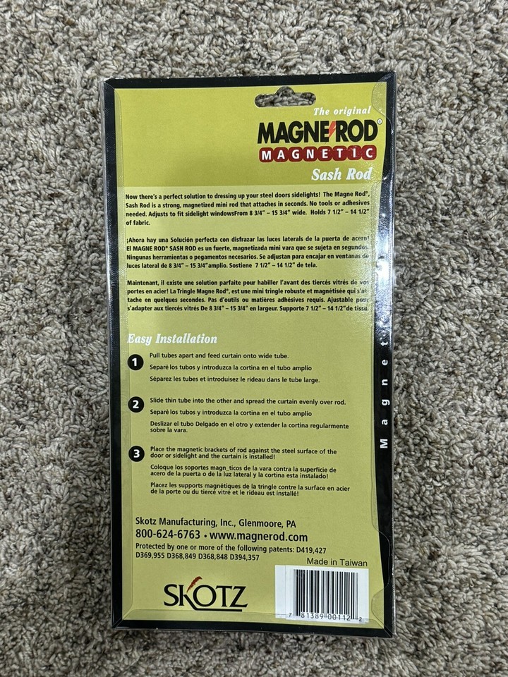 Magne Rod Magnetic Curtain Rods for Metal Appliance Doors Windows 8 3/4 ...