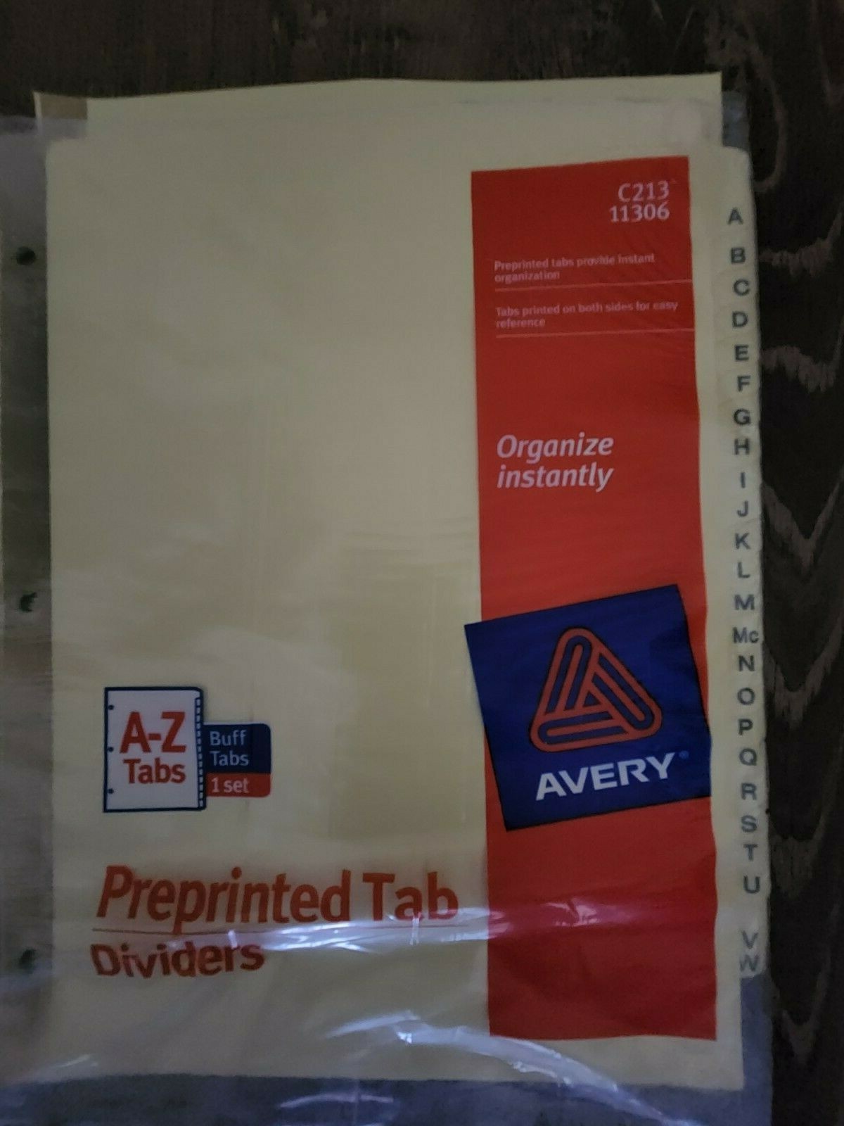 Avery Clear Label Dividers 11416 A-Z Tabs 11306 Big Tab Insertable ...