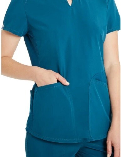 Scrubstar NEW♈Woman's Solid scrub Performance Top size M~Deep Slate | eBay