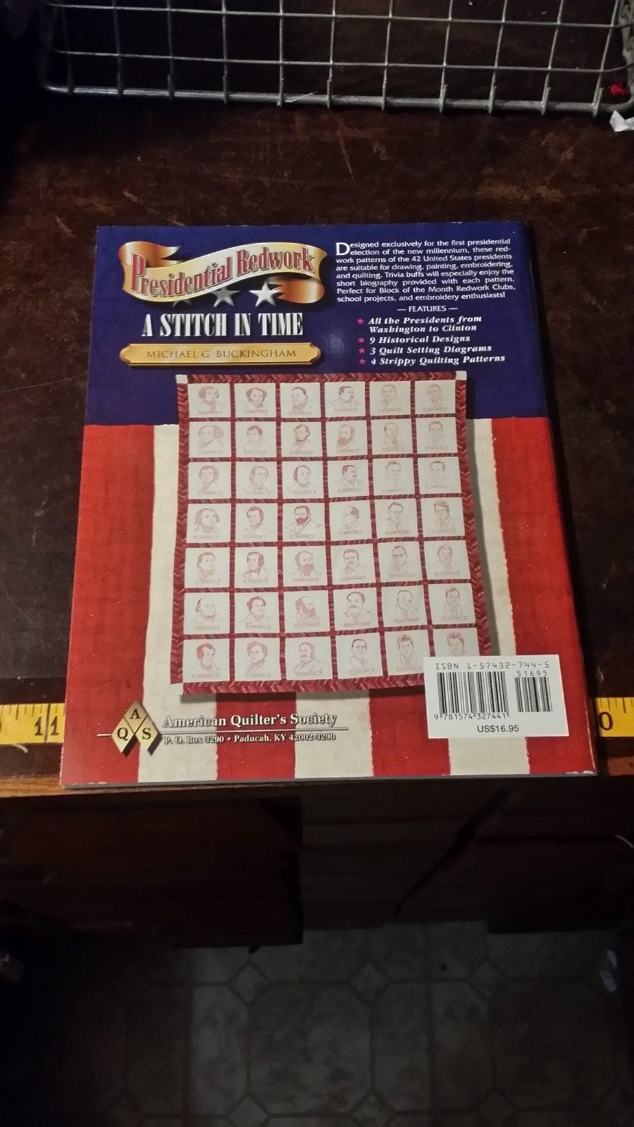 PRESIDENTIAL REDWORK MICHEAL G BUCKINGHAM AQS QUILT PATTERN FREE ...