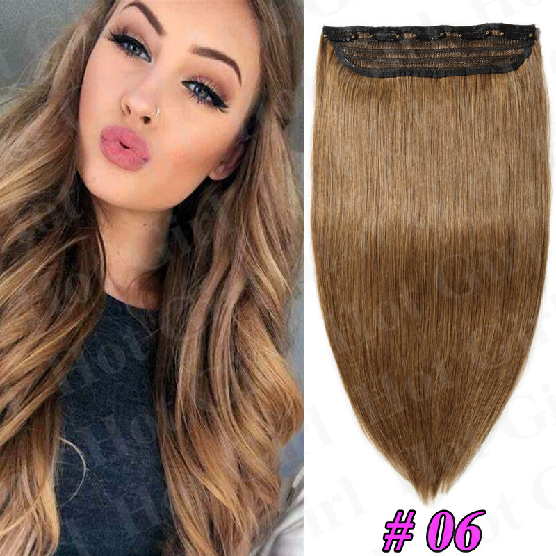 100g Real Remy Clip In Human Hair Extensions One Piece 3/4Full Head 20 ...