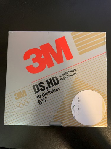 3M High Density 5.25” DS HD Diskettes 051111 12100 Box of 10 ~ VTG 1991 ...