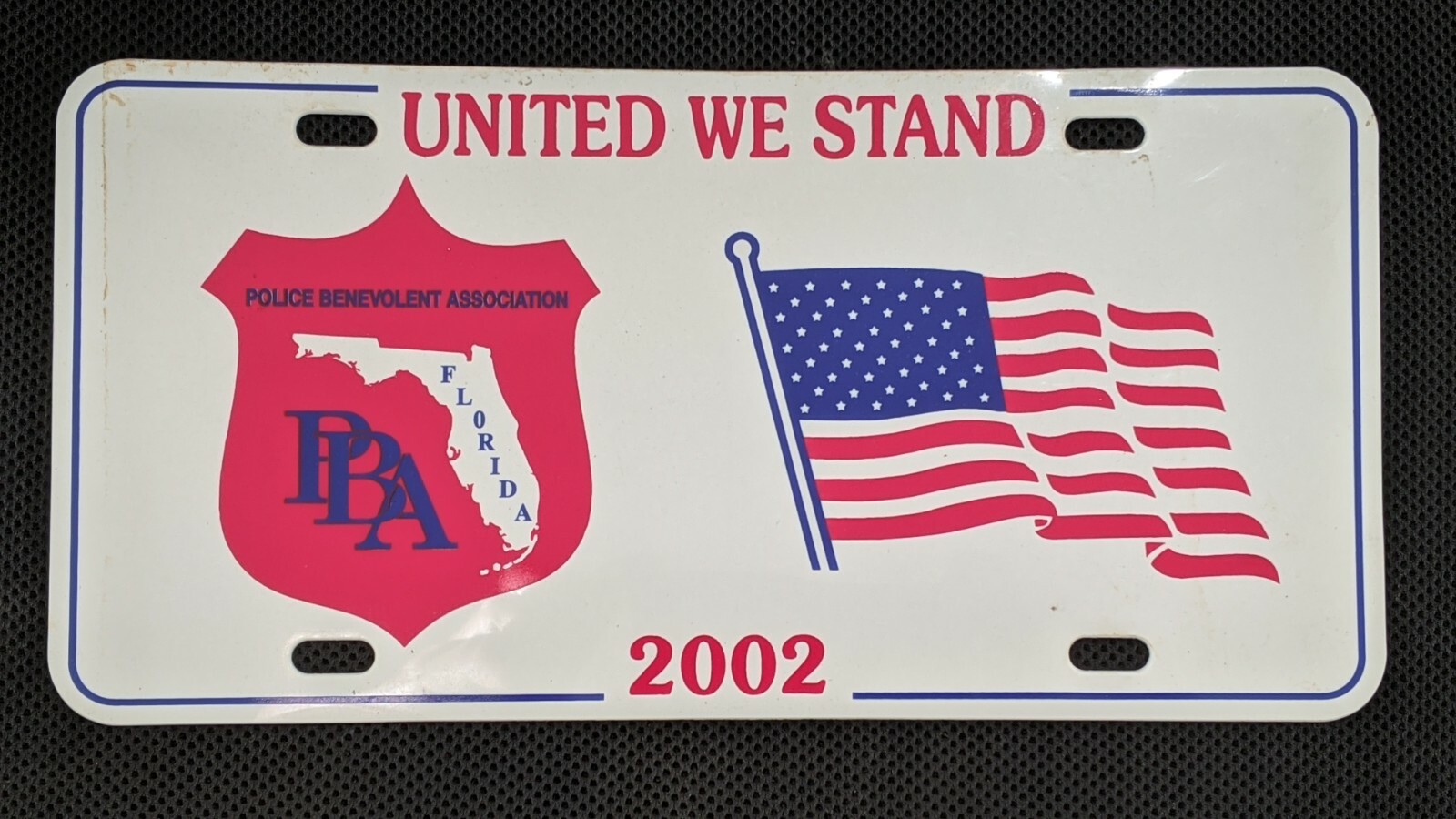 Police Benevolent Association Florida 2002 License Plate Souvenir | eBay