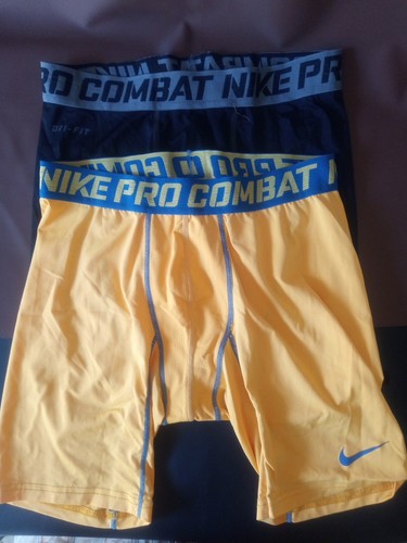 2 Nike Pro Combat Black Orange Base Layer Boxer Briefs Fits 32 34 36 | eBay