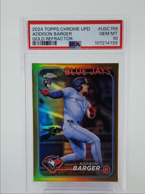 ADDISON BARGER 2005 TOPPS CHROME UPDATE GOLD ROOKIE RC /50 PSA 10 Q3686 ...