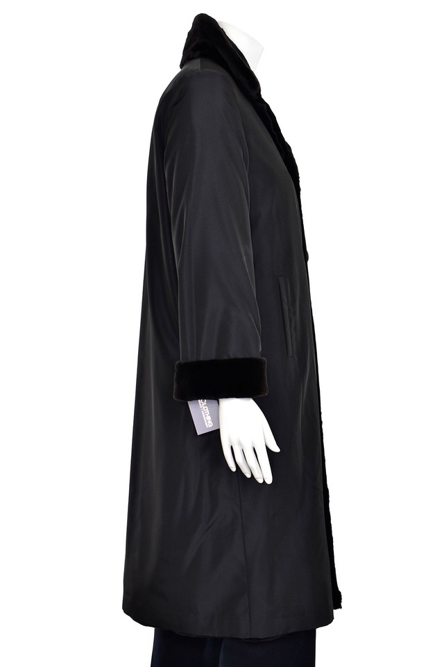 Jean Crisan $9,995 Reversible 3/4 Length Black Sheared Mink Fur Coat sz ...