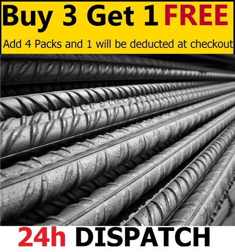 Reinforcing Reinforcement Steel Bar for Concrete Rebar - ALL SIZES 6mm ...