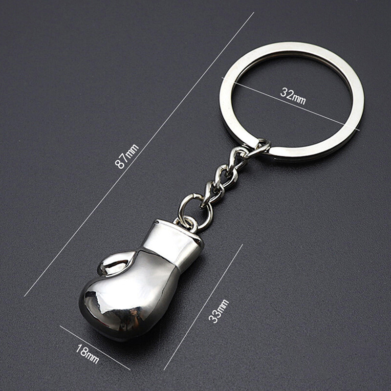 Boxing Gloves Pendant Keychain 3D Metal Boxer Movement Fighting Jewe_bf ...
