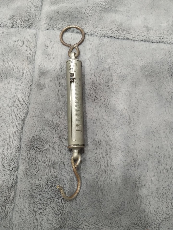 Vintage Chatillon Hanging Spring Fish Scale 4lb Capacity, Chatillion NY ...