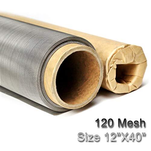 2 Packs 304 Stainless Steel Woven Wire 120 Mesh Fine Screen Mesh Steel ...