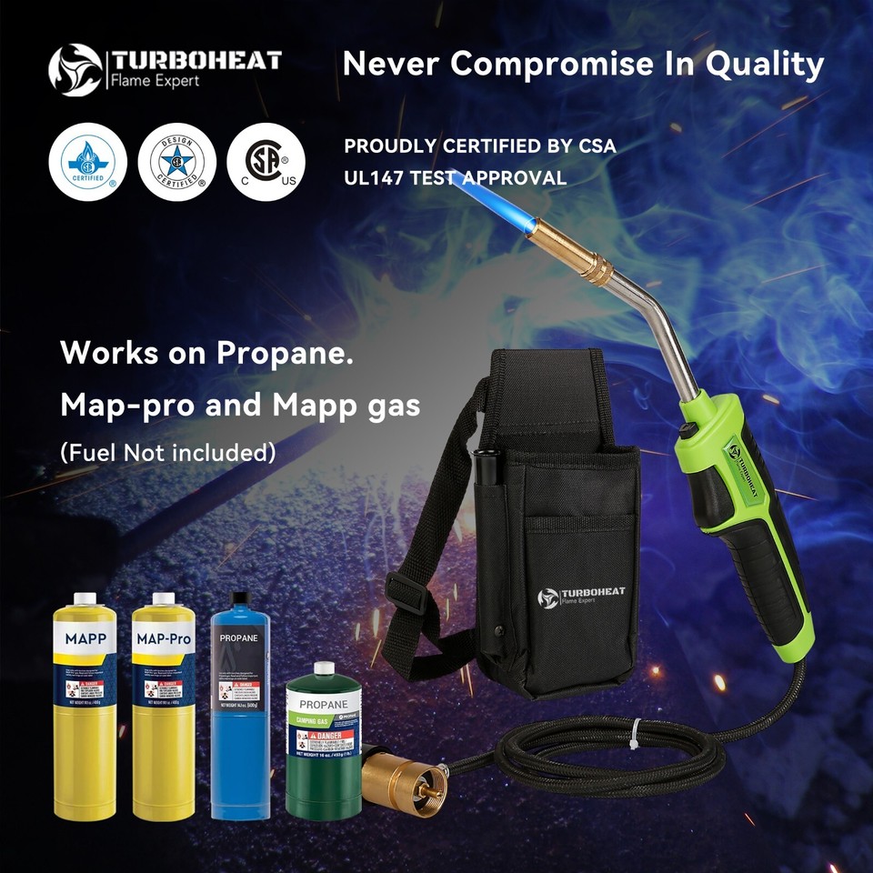 Propane Torch Kit /w Holster Mapp Map Gas Torch Head 5' Long Hose ...