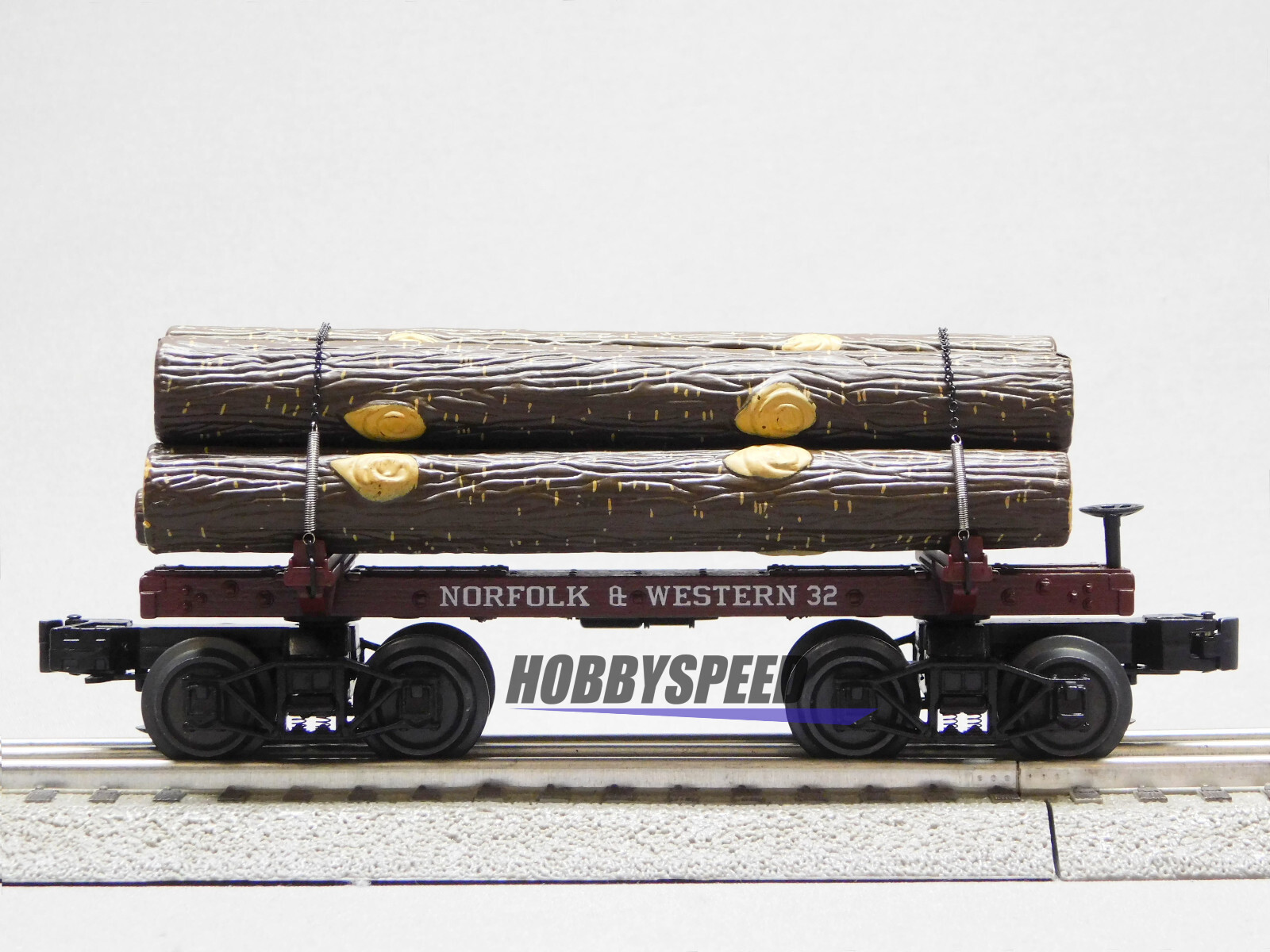 MTH PREMIER NORFOLK WESTERN SKELETON FLATCAR W/ LOGS #32 O GAUGE 20 ...