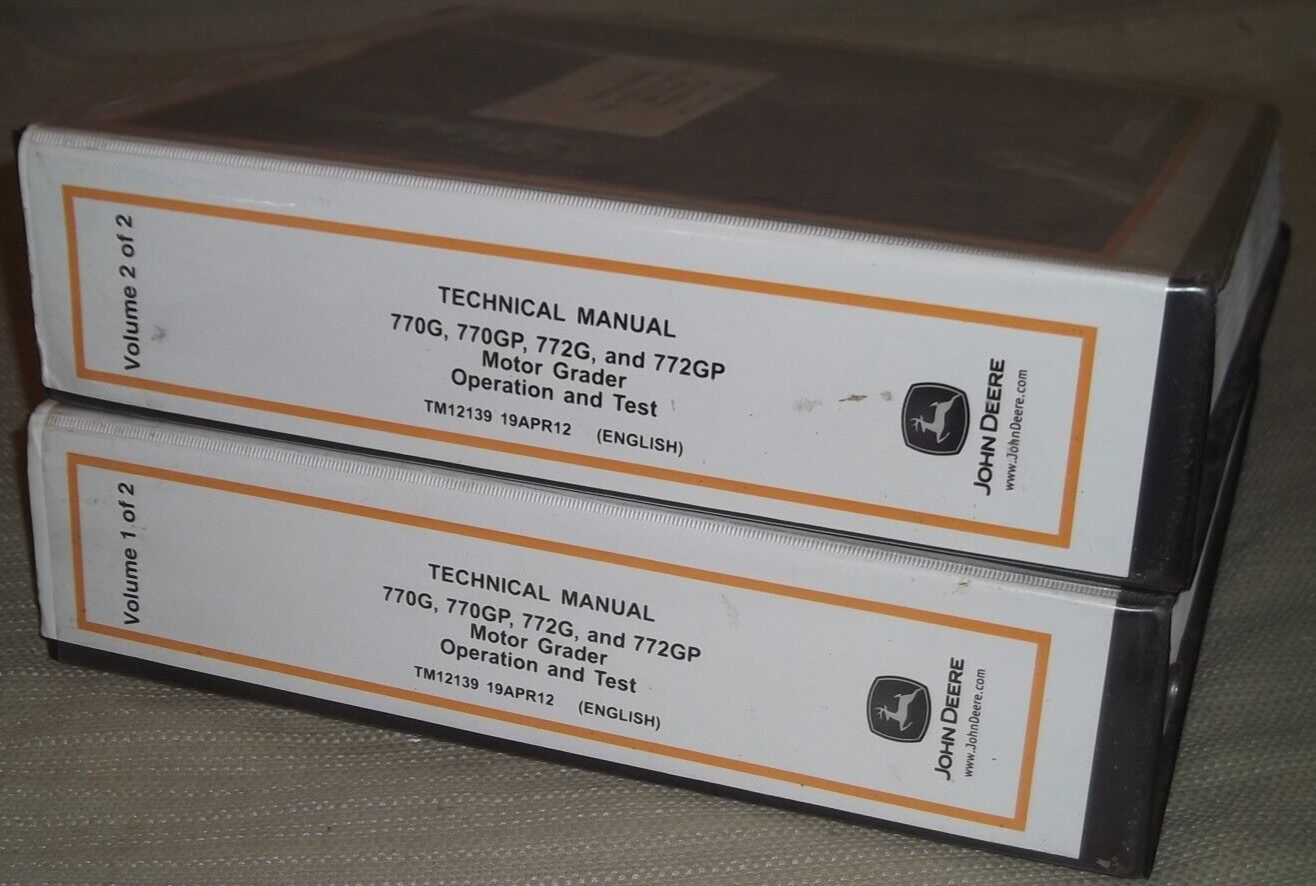 JOHN DEERE 770G GP 772G GP GRADER TECHNICAL SERVICE SHOP OP TEST MANUAL ...