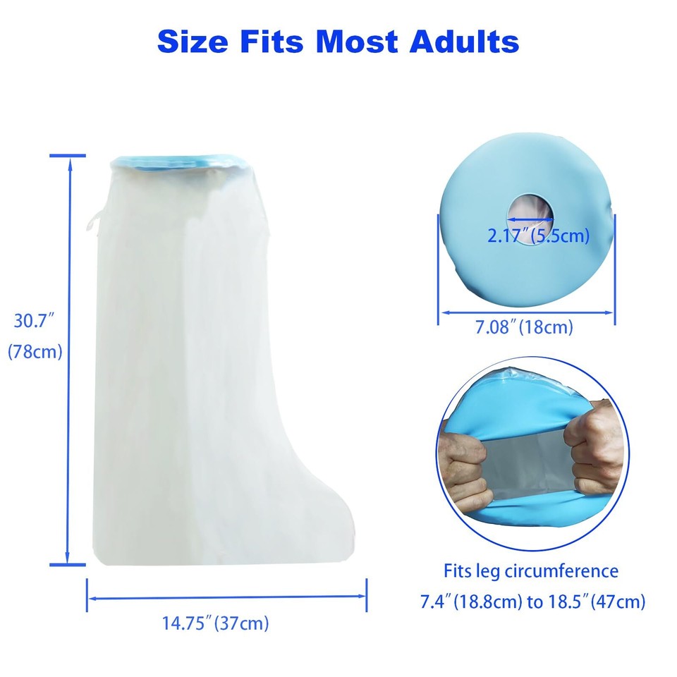 100% Waterproof Leg Cast Covers for Shower Adult Full Leg Cast ...