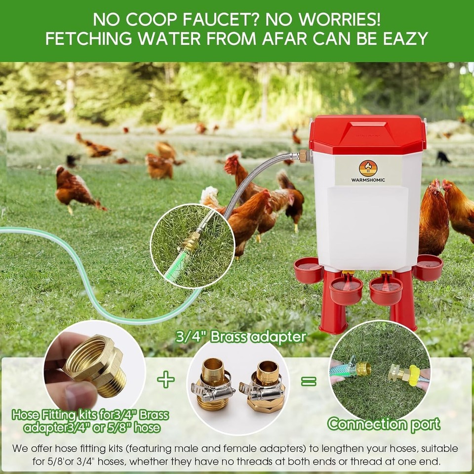 Automatic Chicken Waterer Stainless Steel Large Metal Chicken Waterer ...