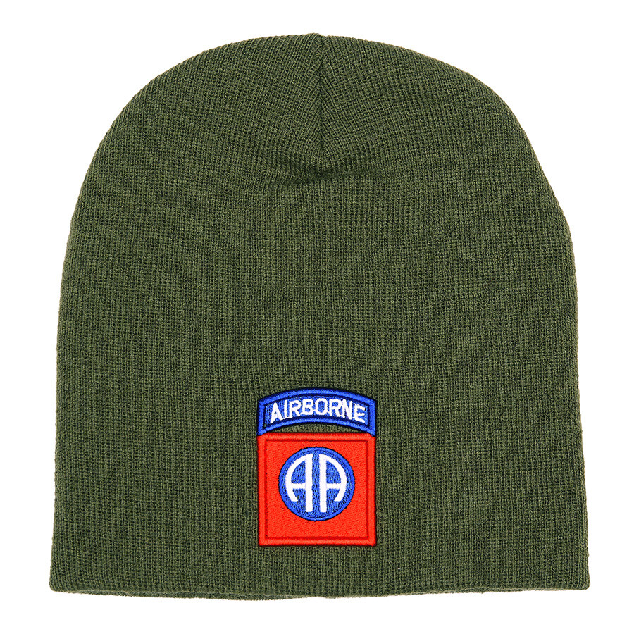 US Army 82nd Airborne Patch Watch Cap Knit Cap Beanie Hat Round Cap ...