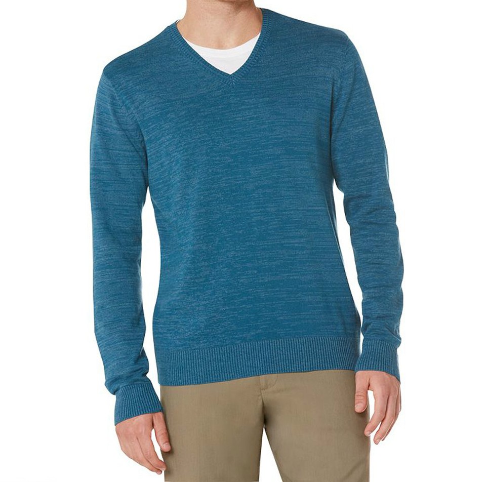 New Axist Men's Solid V-Neck 100% Cotton Fine Gauge Sweater Assorted ...