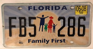 FL FAMILY FIRST license plate Raising Children Marriage Parent Son ...