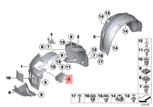 Genuine BMW F10 F11 F06 F12 F13 F07 FRONT LEFT N/S WHEEL ARCH COVER ...