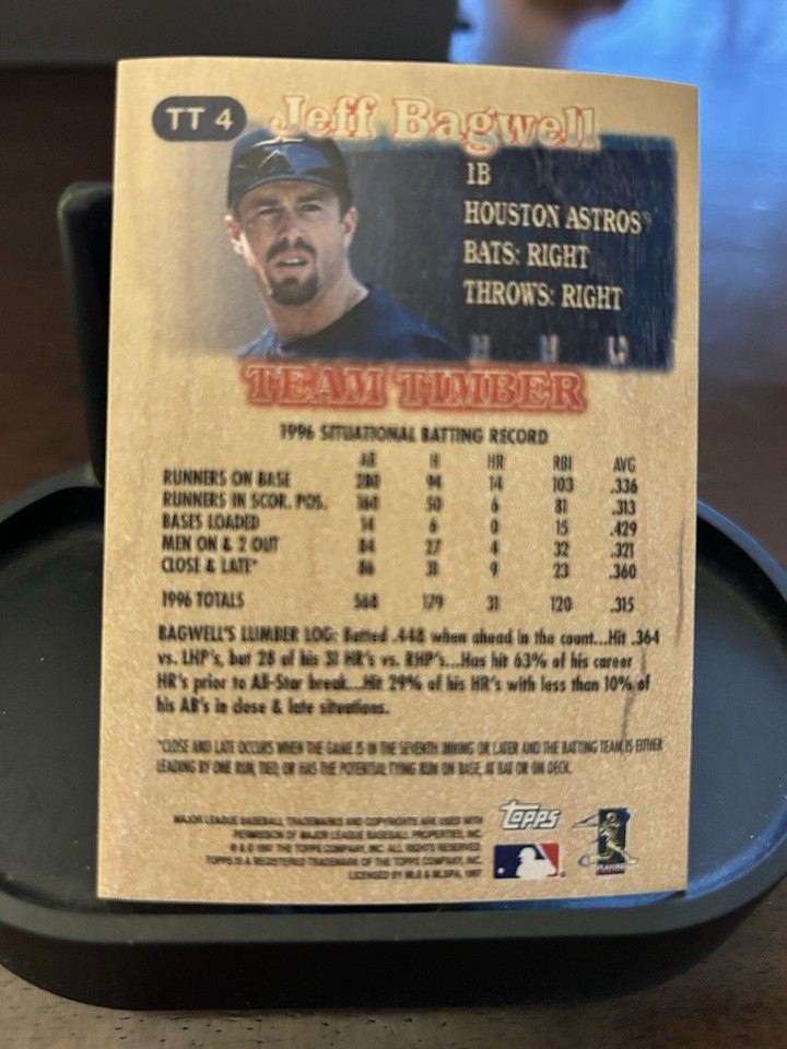 1997 Topps Team Timber #TT4 Jeff Bagwell Houston Astros NMT | eBay