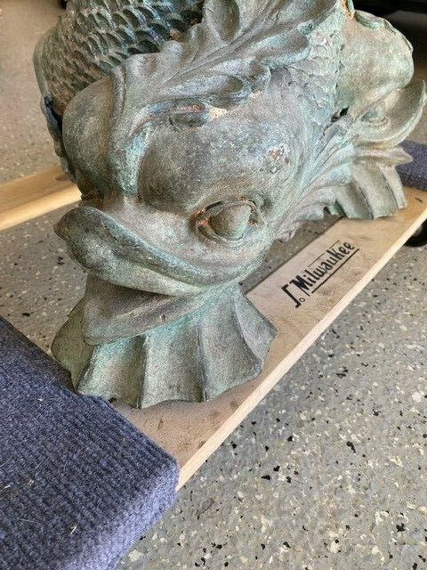 Vintage Bronze Dolphin / Koi Fish Table Base | eBay