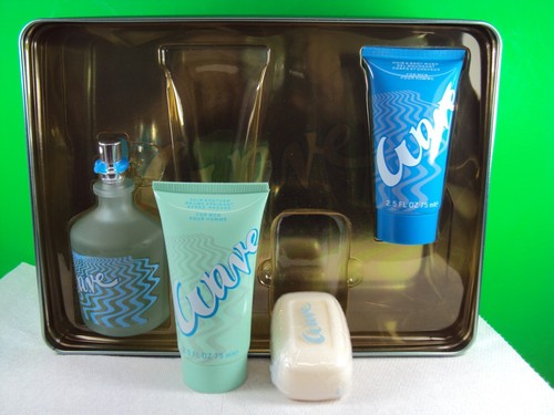Curve WAVE Men 4pc Set Cologne Spray 4.2oz Body Wash and Skin Soother 2 ...