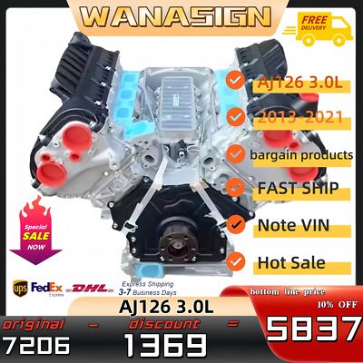 Long Engine Block Assy For 13-21 Land Rover Discovery 306PS Jaguar ...