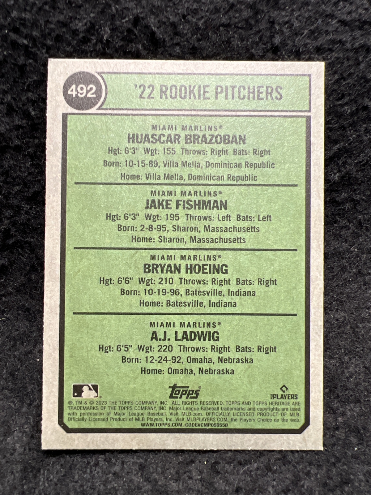 2023 Topps Heritage - Topps Rookie Stars #492 Bryan Hoeing, Huascar ...