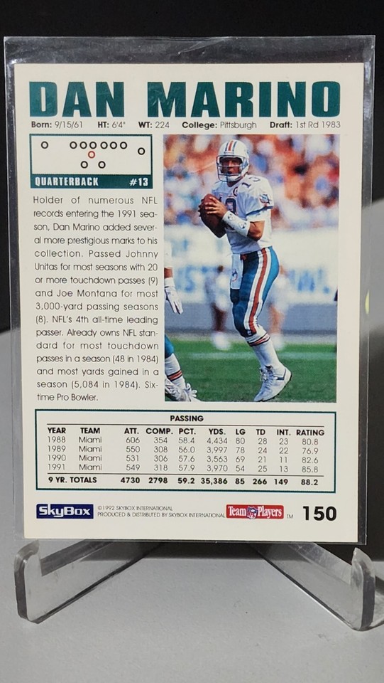 Dan Marino 1992 Skybox #150 - Dolphins | eBay
