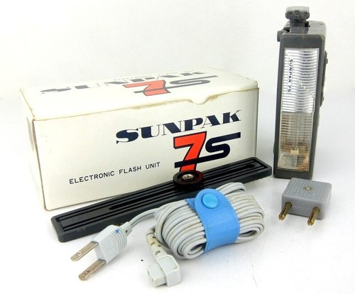 Vintage SUNPAK 7s Electronic Flash Unit - Flash Gun with A.C. Power Cord 1950's | eBay