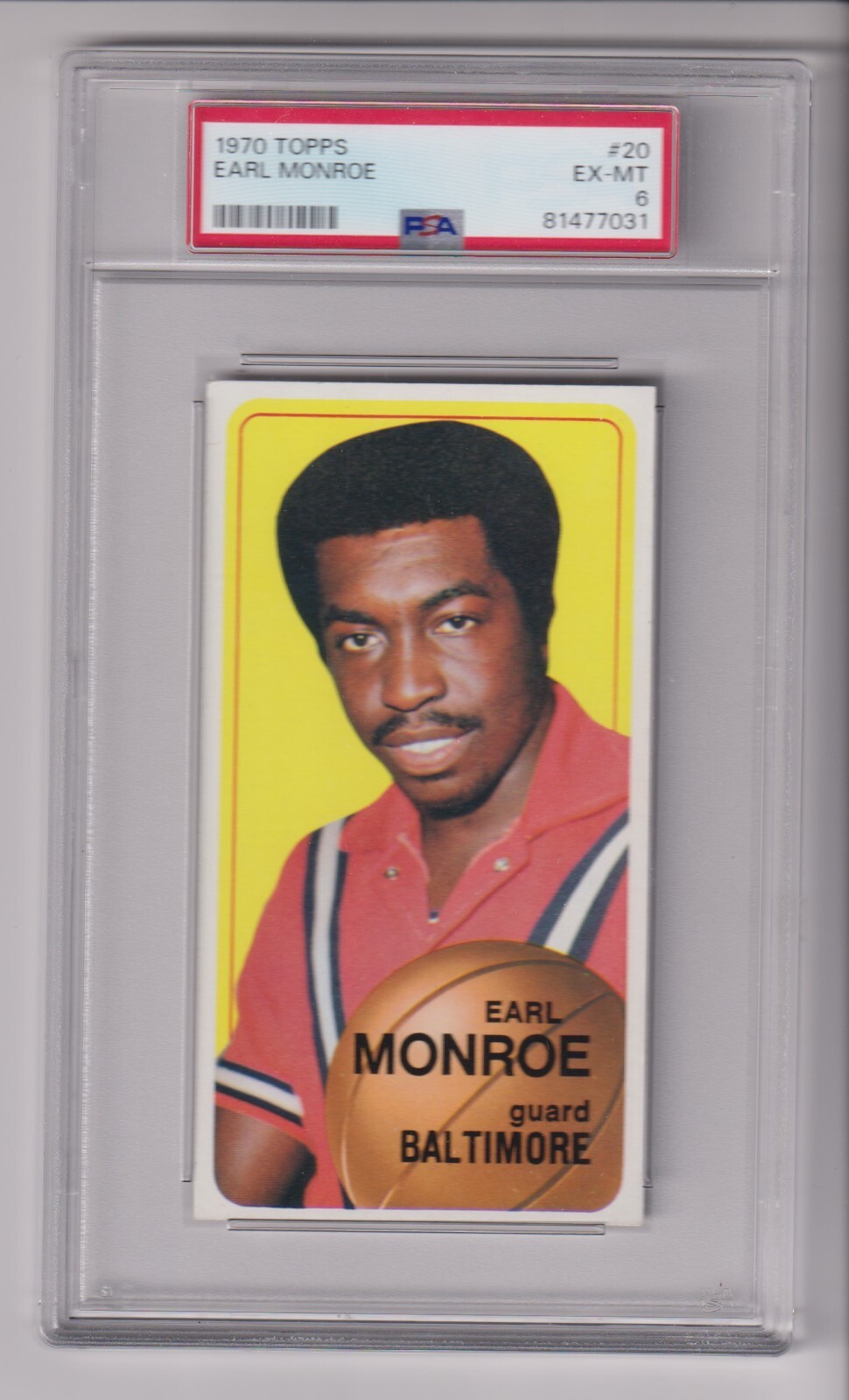 1970-71 TOPPS #20 EARL MONROE WITH PSA 6 GRADE - BALTIMORE BULLETS | eBay