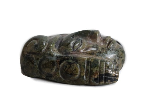 Pre Columbian Polished Jade Stone Mask Pendant Detailed headdress Rose ...