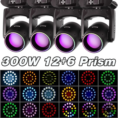 300W 12+6Prism LED Beam Moving Head Stage Light RGBW Spot DMX DJ Disco ...
