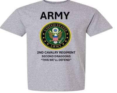 2ND CAVALRY REGIMENT*SHIRT W/EMBLEM*ARMY OFFICIALLY LICENSED | eBay
