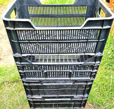 4 x Extra Large 60x40x20cm Strong Stackable Storage Crates - Ventilated ...