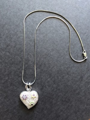 Sterling Silver (926) Necklace & Silver-tone Heart Pendant Rhinestones ...