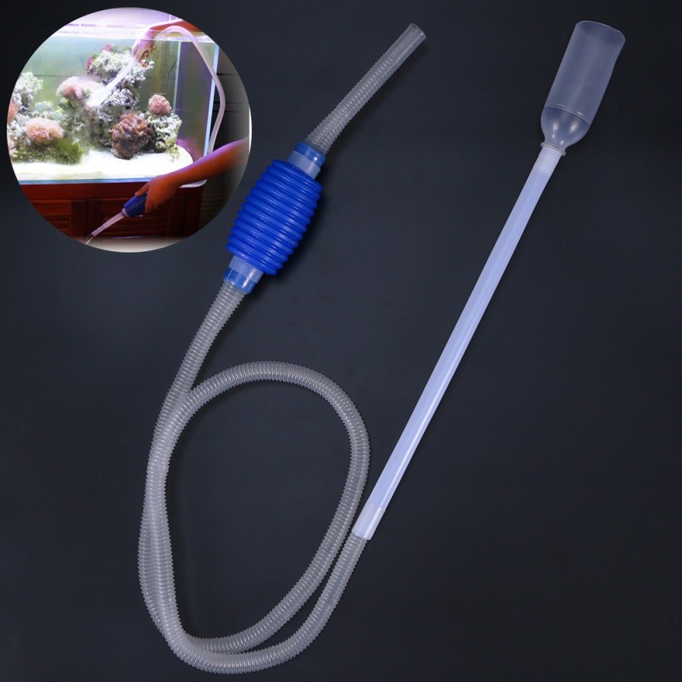 Fish Tank Water Suction Pipe Aquarium Gravel Vacuum Sand Cleaner | eBay ...