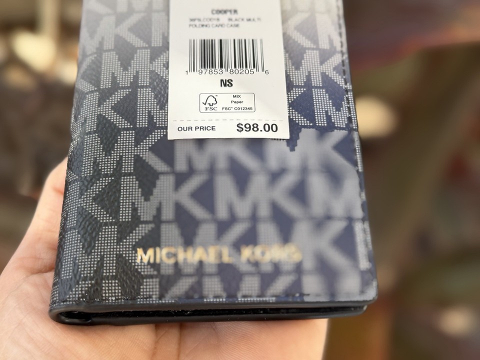 Michael Kors Cooper Folding Card Case Wallet Ombre MK Black Multi | eBay