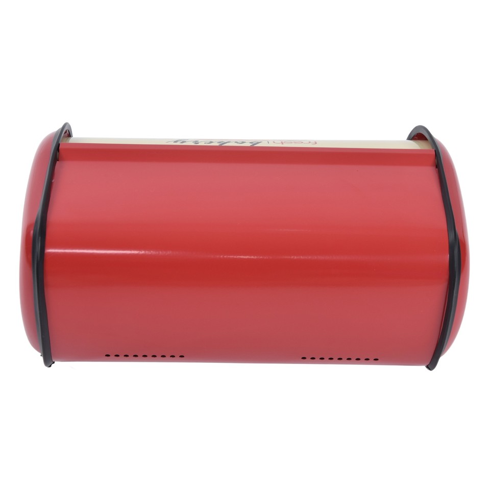 Red Metal Bread Box For Kitchen Countertop Large Capacity Bread Bin ...