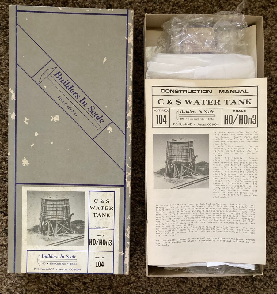 BUILDERS IN SCALE, C&S/DSP&P Jefferson Water Tank, HO/HOn3, Kit 104 | eBay