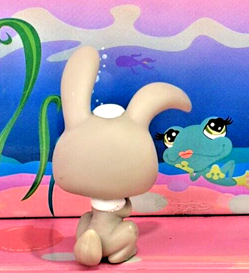 LITTLEST PET SHOP LPS AUTHENTIC GREY & WHITE LOP EAR BUNNY RABBIT #14 ...