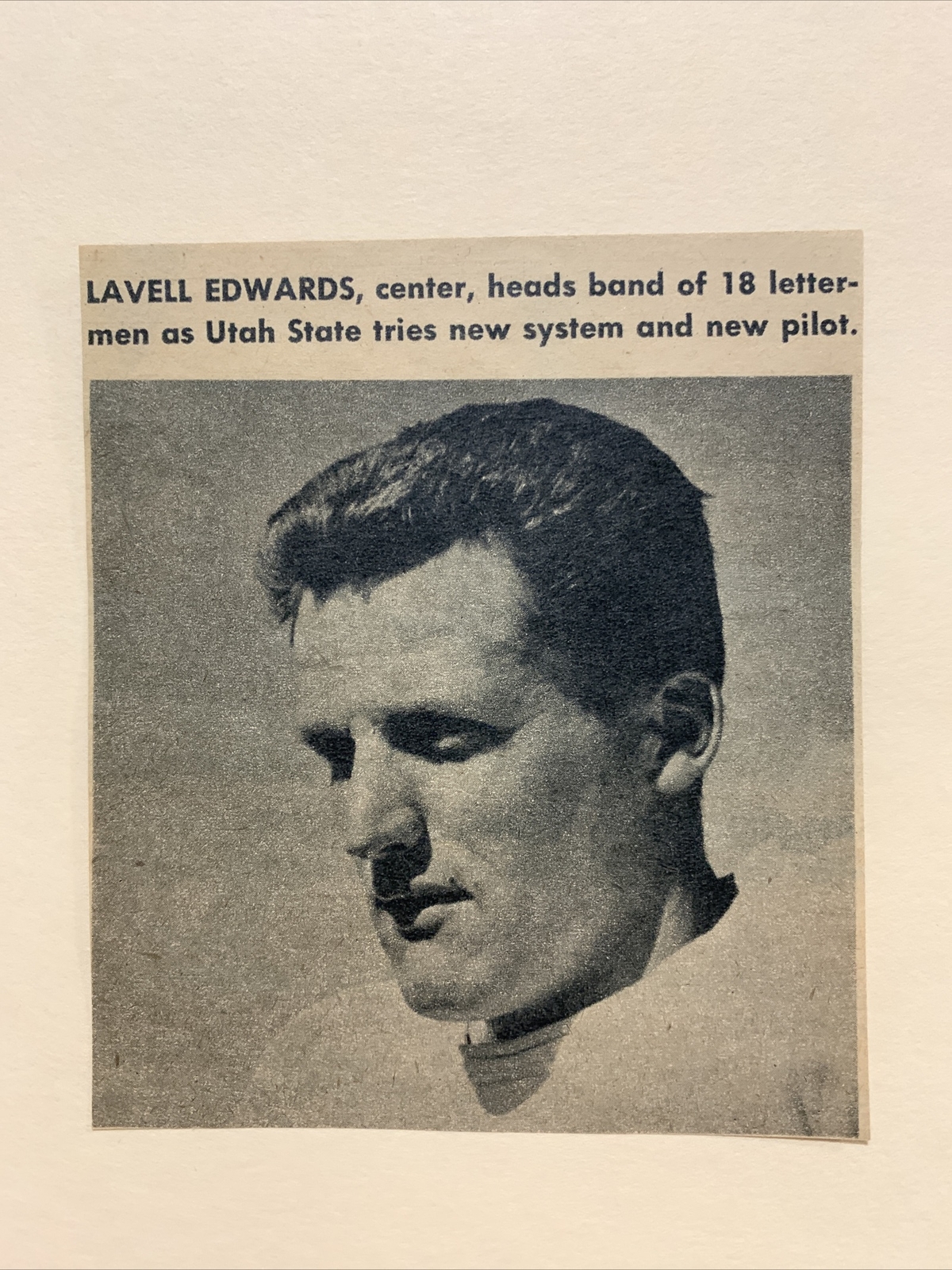 Lavell Edwards Utah State Aggies 1951 S&S Football Pictorial CO Panel ...