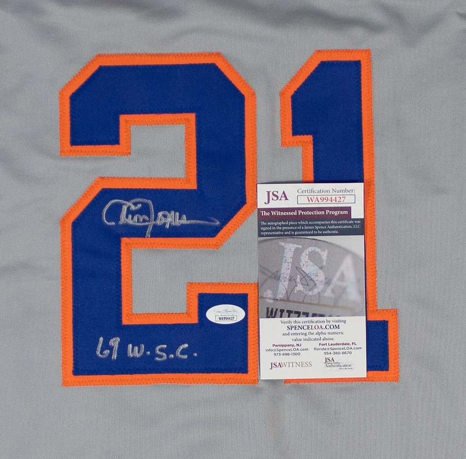Cleon Jones Signed New York Mets Jersey “69 W.S.C.” (JSA COA) 1969 ...