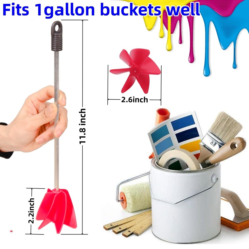3 Sizes Paint Mixer,11.8 Inch,1 Gallon Paint Mixer for Drill, Resin ...