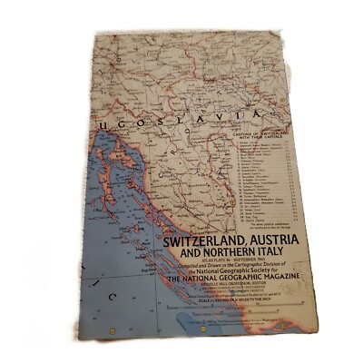 SWITZERLAND, AUSTRIA AND NORTHERN ITALY MAP FROM NATIONAL GEOGRAPHICS ...
