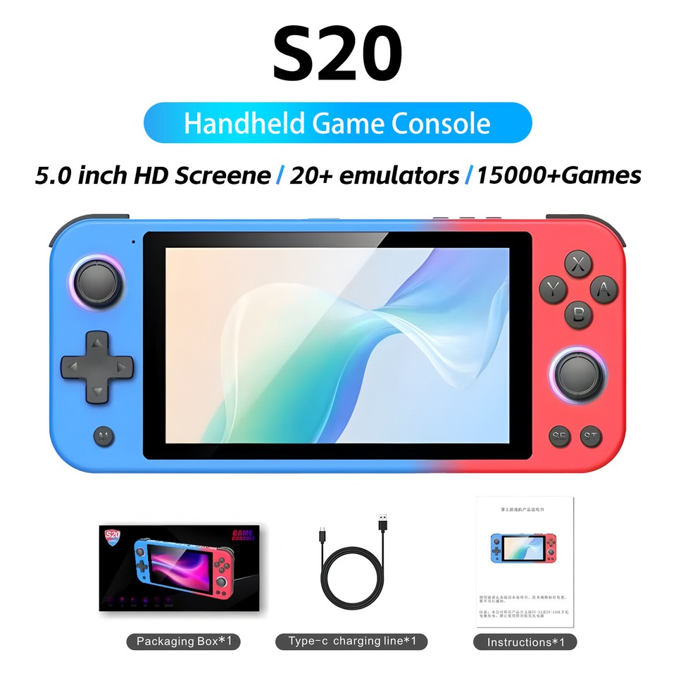 USA Retro Handheld Game Console 5.0-inch HD screen, 20+ Emulators ...