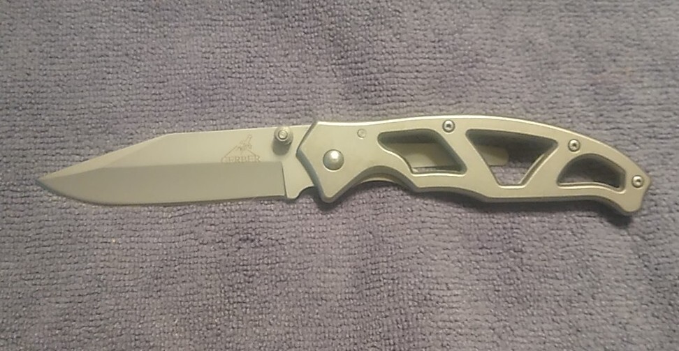 Gerber Paraframe Knife Frame Lock Plain Edge Blade | eBay