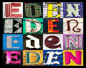 EDEN Name Poster featuring photos of actual sign letters | eBay
