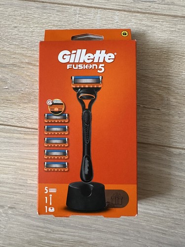 Gillette Fusion 5 Handle + 5 Razor Blades + Stand | eBay