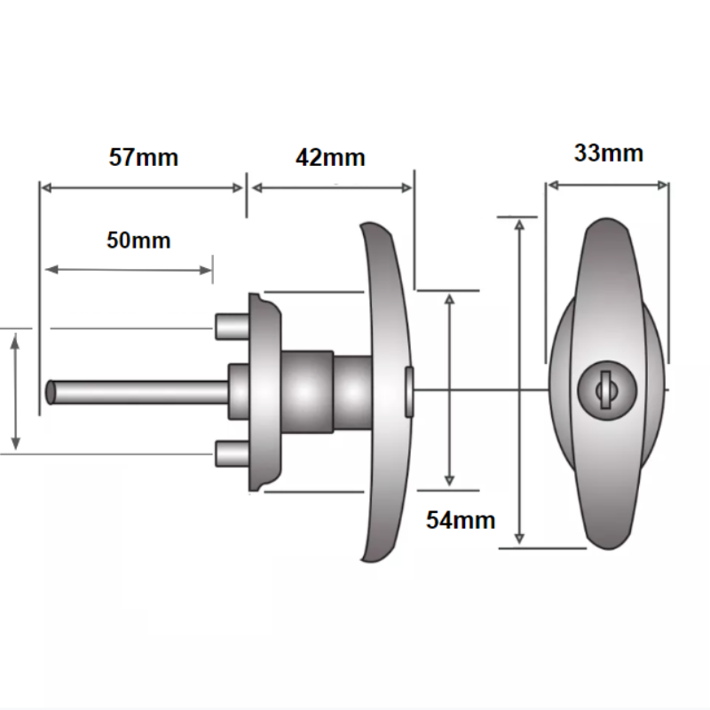 6x Rear Fixing T Lock Handle Latch for Ute Canopy Trailer tool box ...